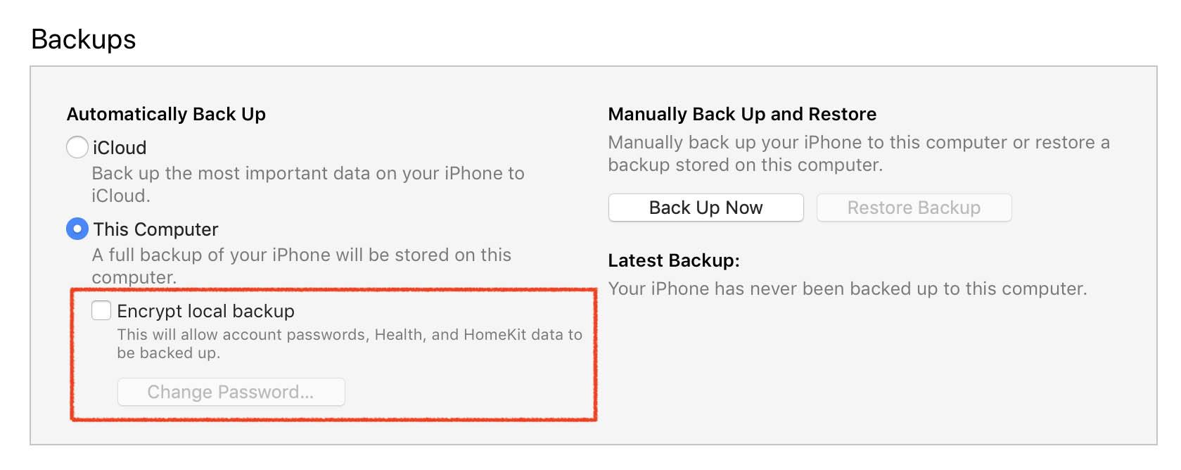 رمزگذاری روی بک‌آپ آیفون - iKnow Center